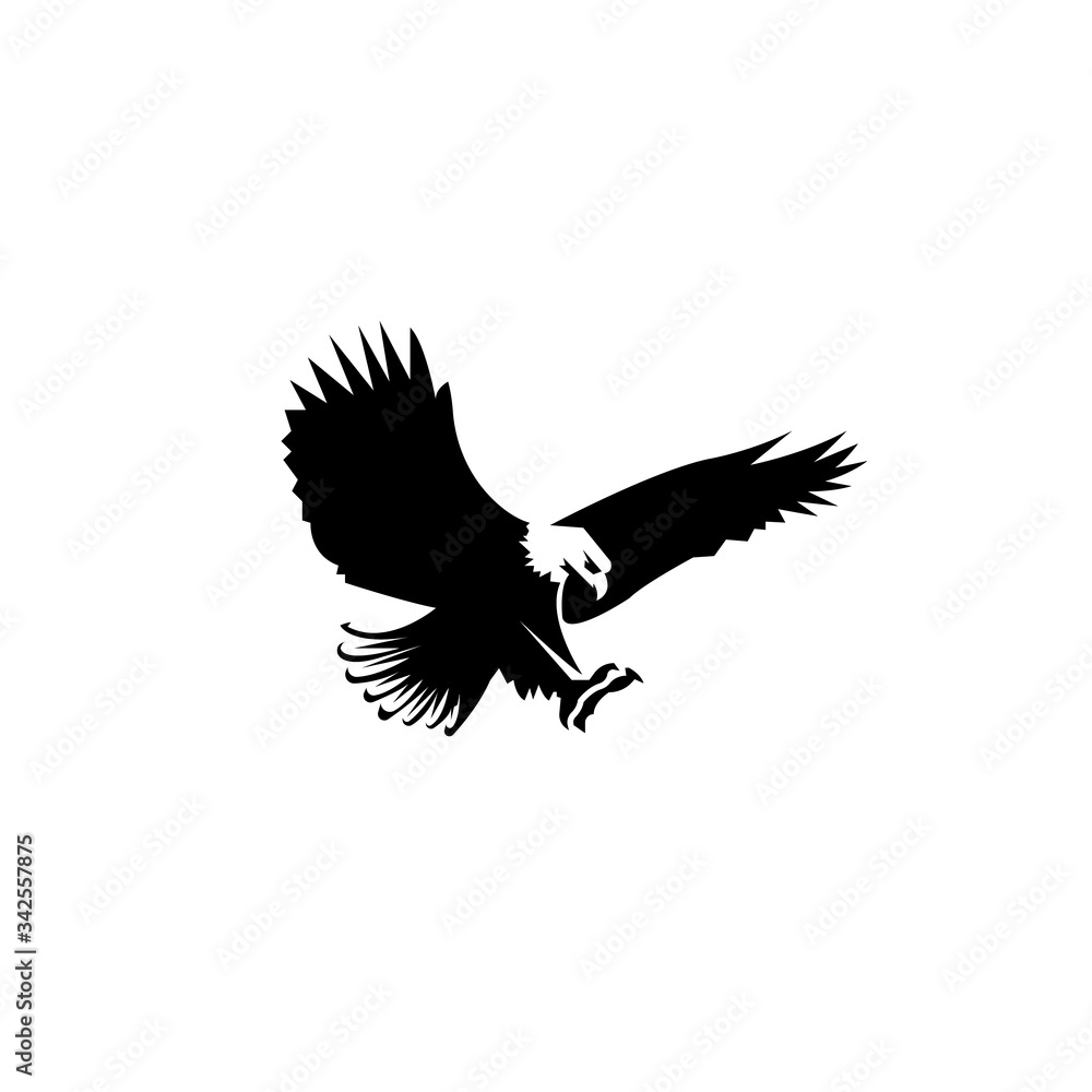 Flying eagle logo icon vector illustration. Stock Vector | Adobe Stock