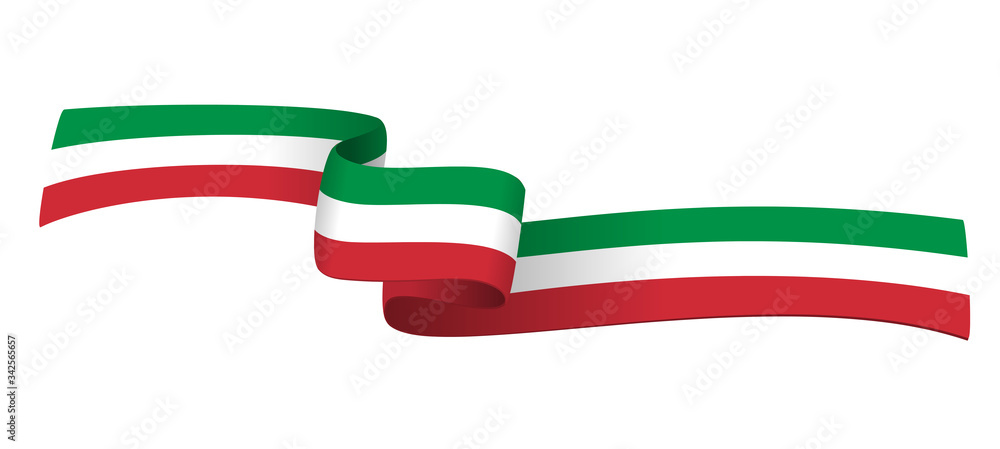 Italian ribbon flag on white background Stock Illustration | Adobe Stock
