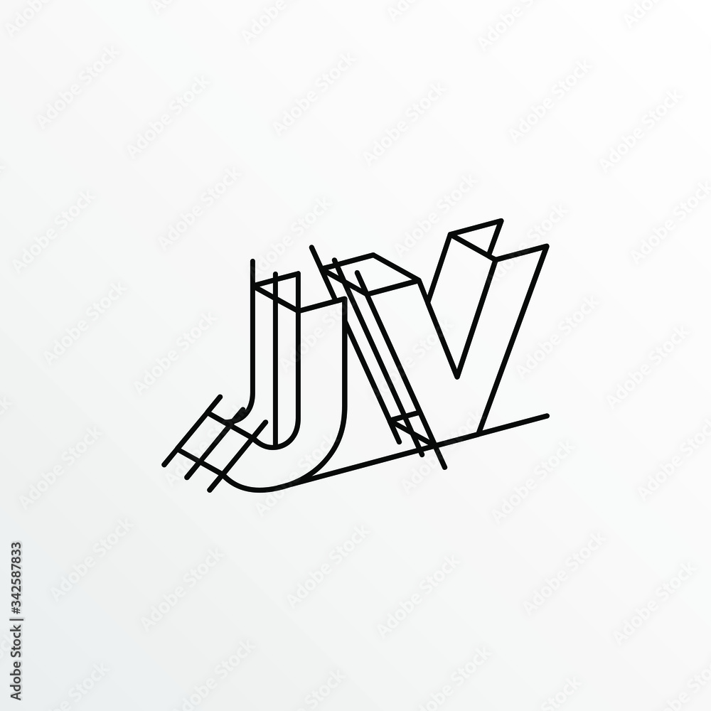 Initial Letter JV with Architecture Graphic Logo Design Stock Vector ...