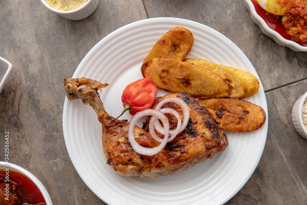 African national food dish grilled meat and chicken dish wings home ...