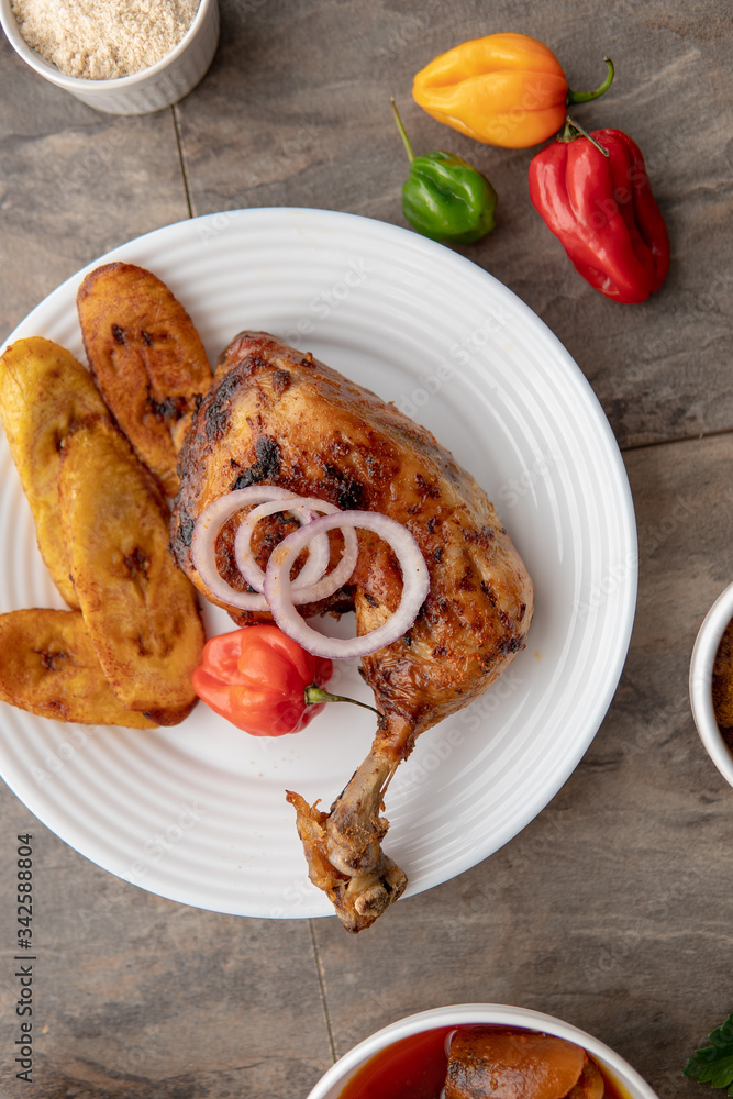 African national food dish grilled meat and chicken dish wings home ...