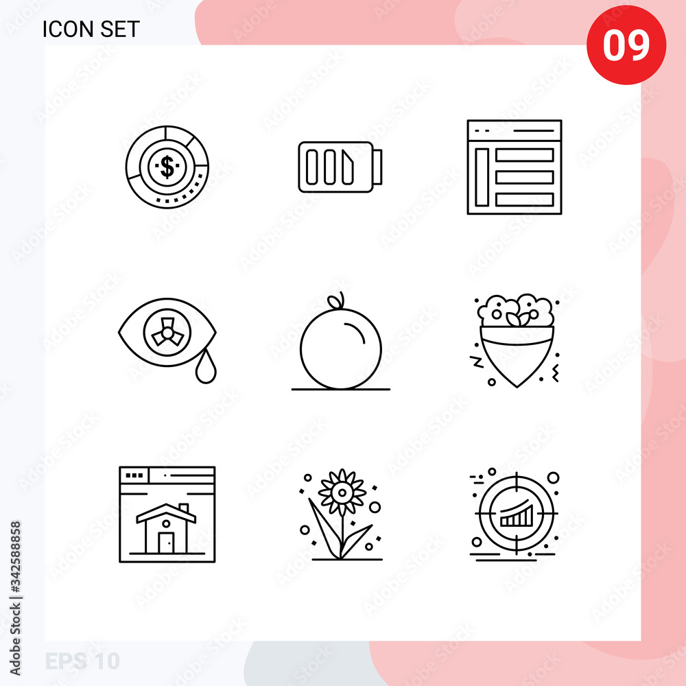 Stock Vector Icon Pack of 9 Line Signs and Symbols for mutation ...