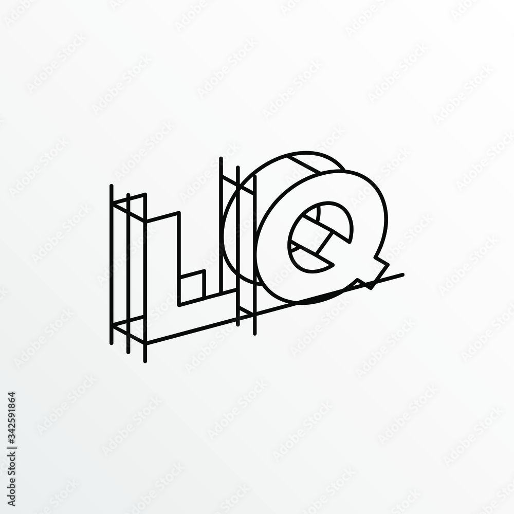 Initial Letter LQ with Architecture Graphic Logo Design Stock Vector ...