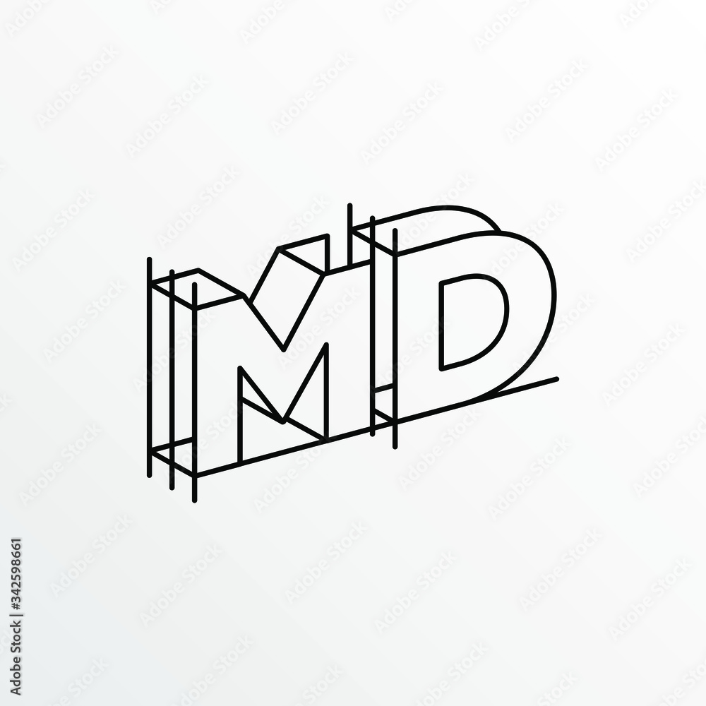 Initial Letter MD with Architecture Graphic Logo Design Stock Vector ...