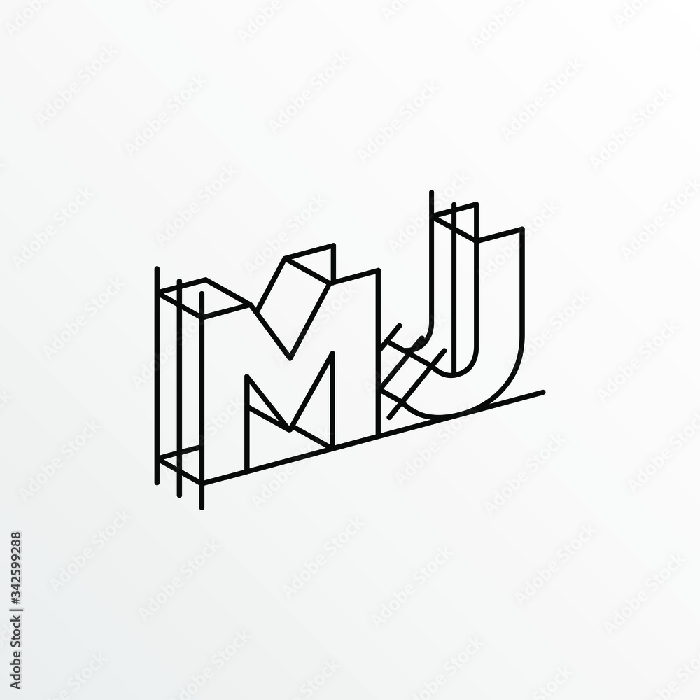 Initial Letter MJ with Architecture Graphic Logo Design Stock Vector ...