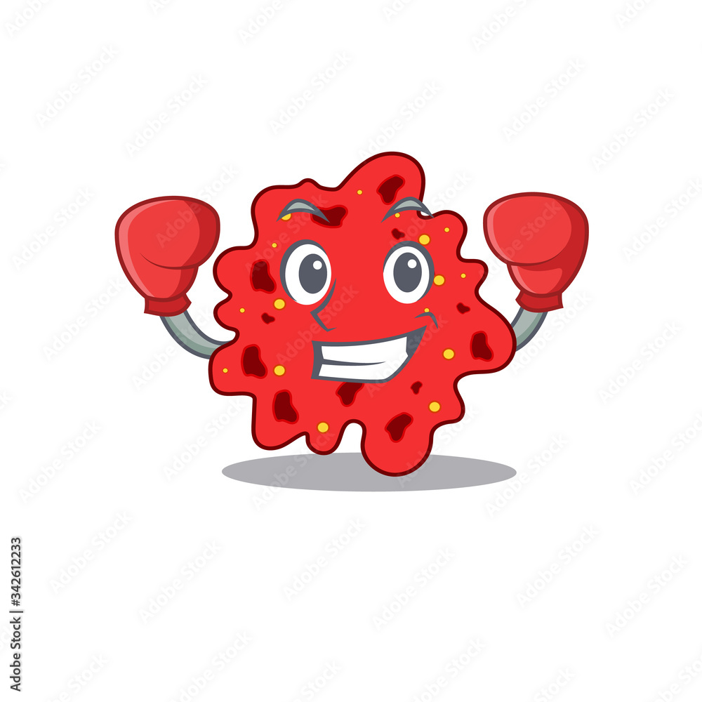 A Sporty Boxing Athlete Mascot Design Of Streptococcus Pneumoniae With