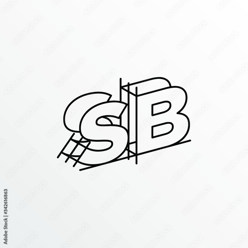 Initial Letter SB with Architecture Graphic Logo Design Stock Vector ...
