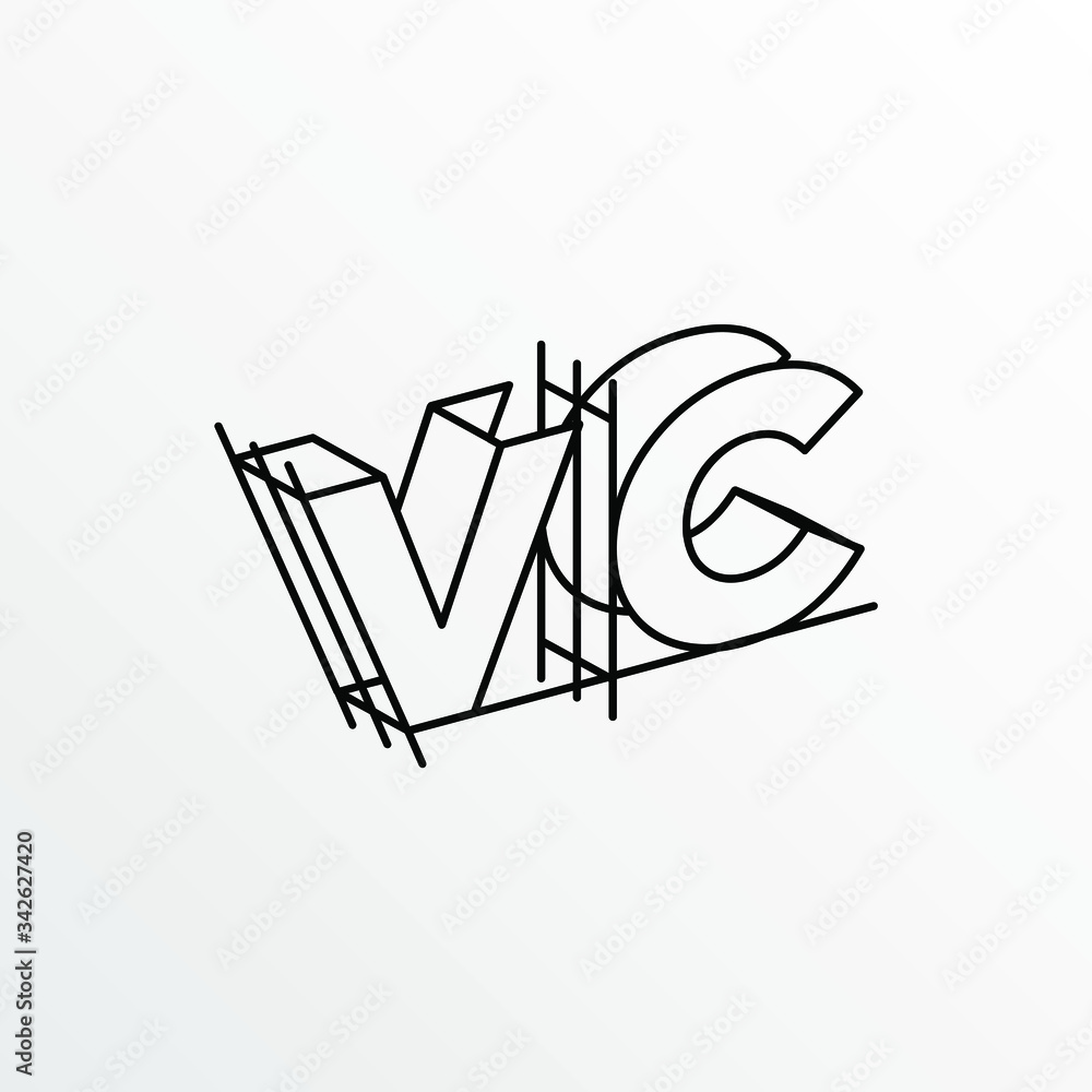 Initial Letter VC with Architecture Graphic Logo Design Stock Vector ...