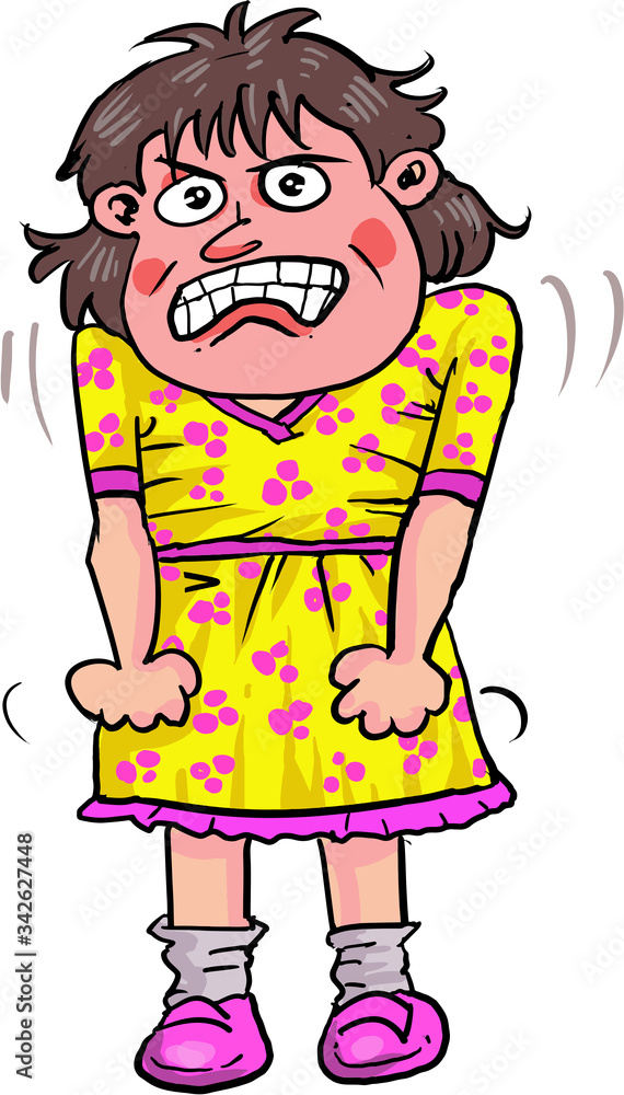 Cartoon angry little . Vector format and white background. Stock Vector ...