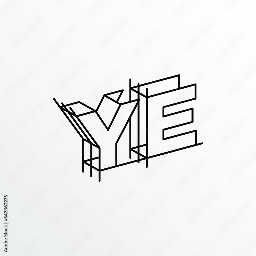 Initial Letter YE with Architecture Graphic Logo Design Stock Vector ...