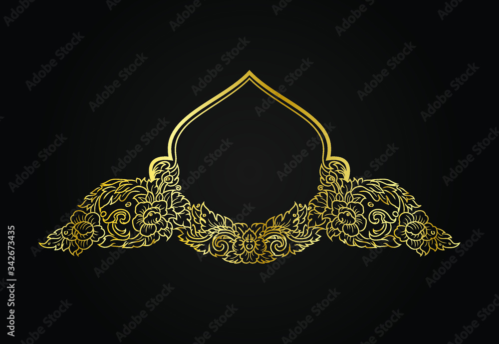 Line Thai, Vector illustration abstract Thai art traditional frame ...