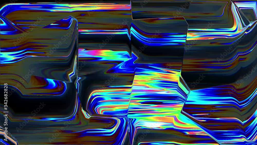 Stylish digital background. Abstract neon holographic oil slick shaped ...