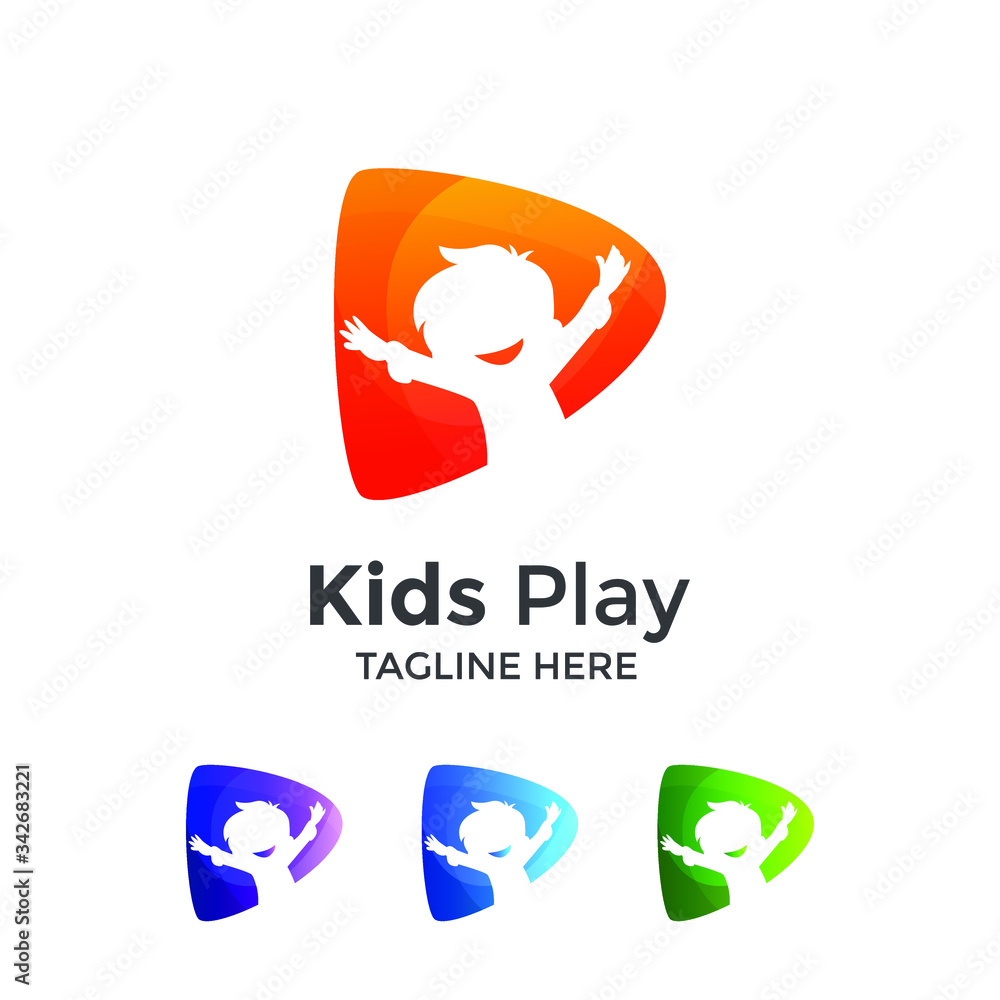 Colorful Child Reaching Star logo vector, Education logo designs ...