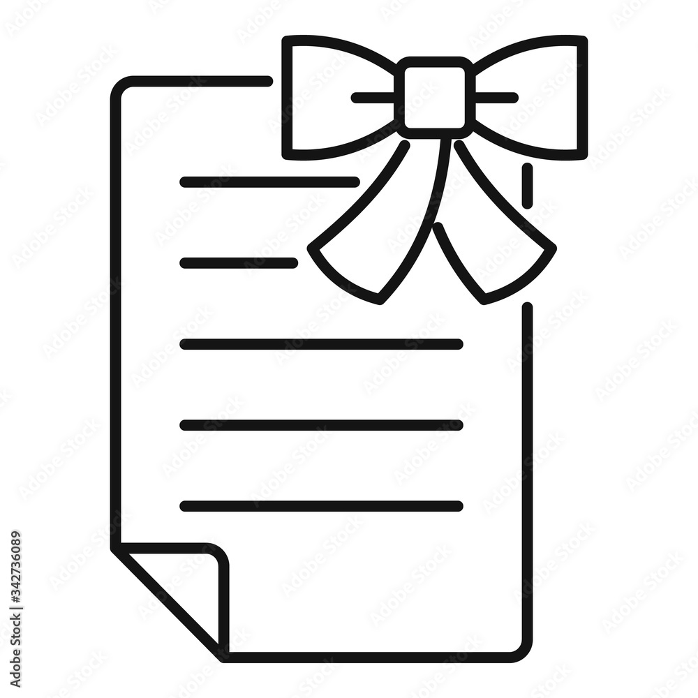 Girl birth certificate icon. Outline girl birth certificate vector icon ...