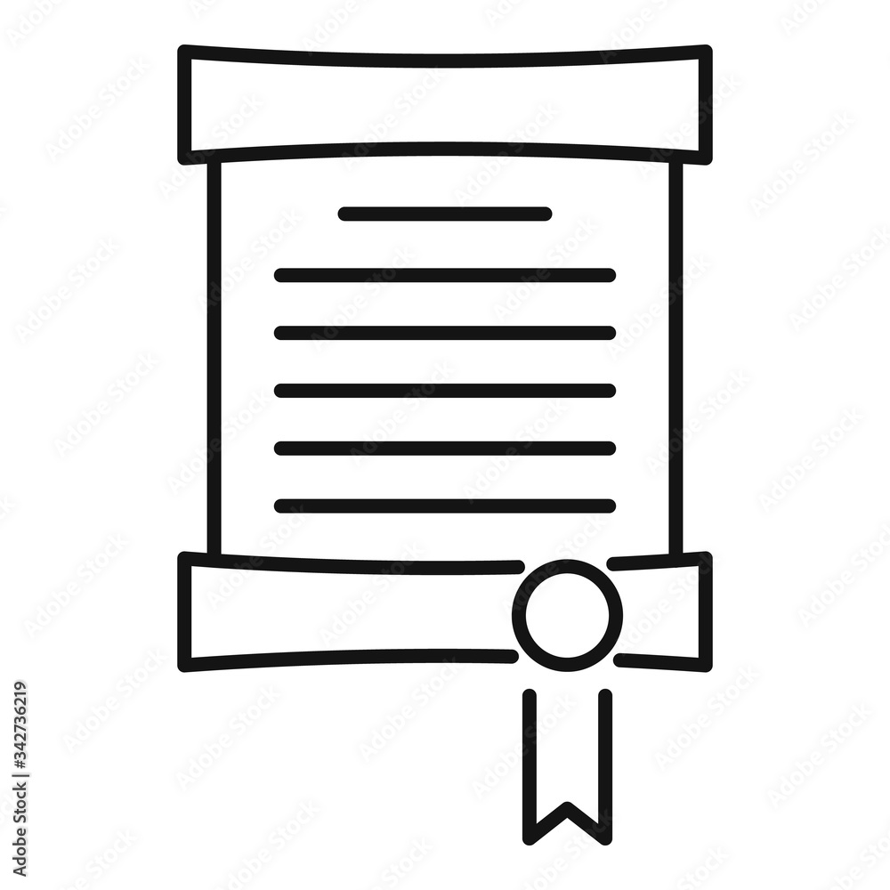 Baby birth certificate icon. Outline baby birth certificate vector icon ...