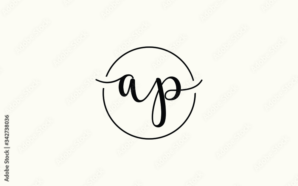 ap or pa and a, p Lowercase Cursive Letter Initial Logo Design, Vector ...