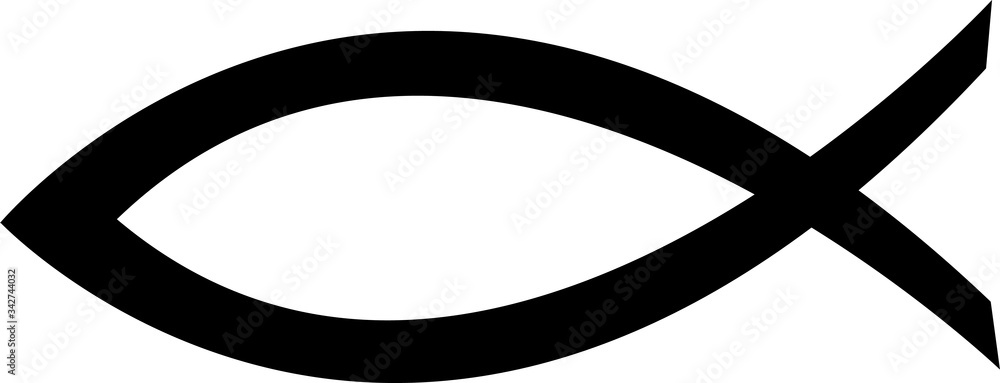 Christian fish symbol. Jesus fish icon religious sign Stock Vector ...