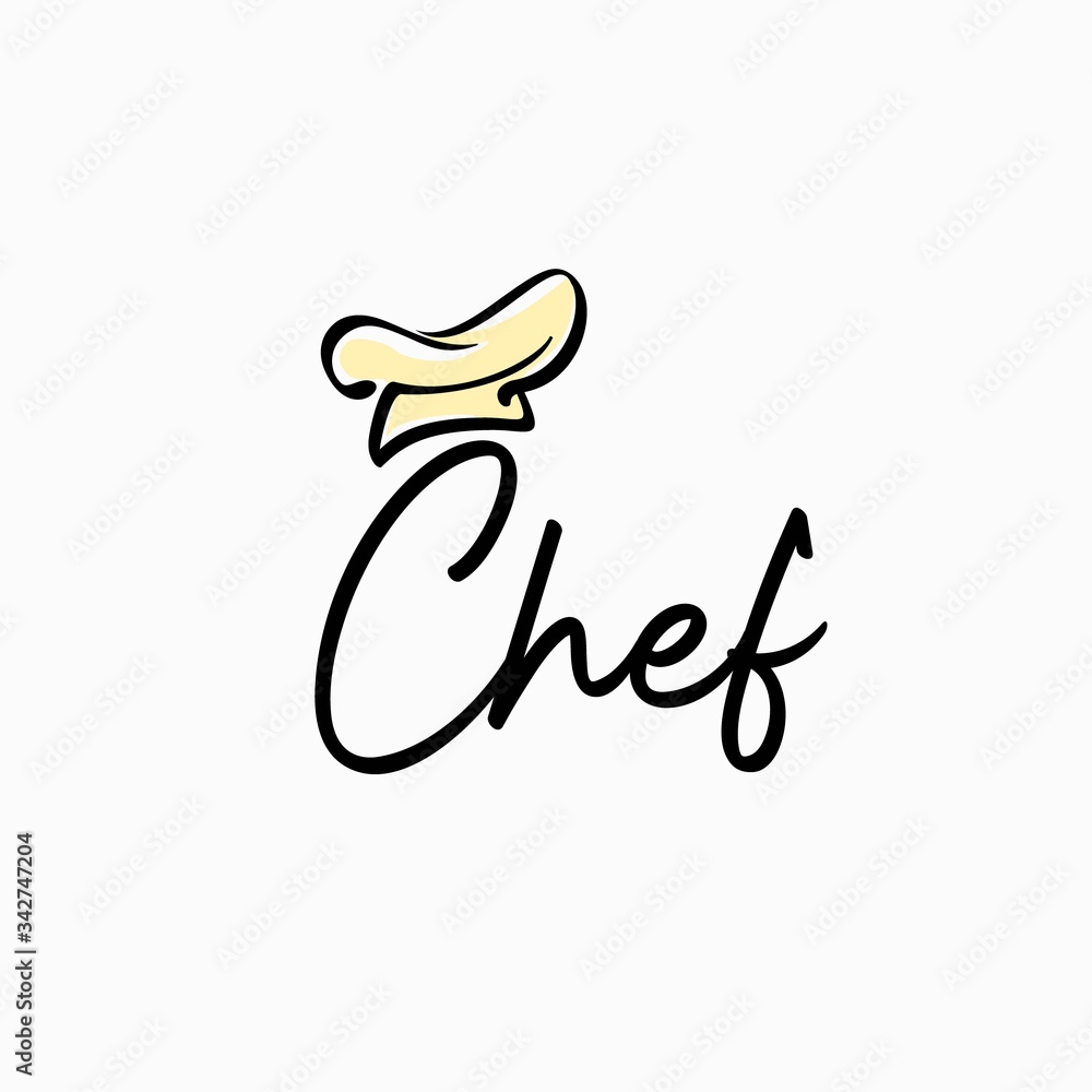 Simple chef logo design inspiration . chef callugraphy logotype ...