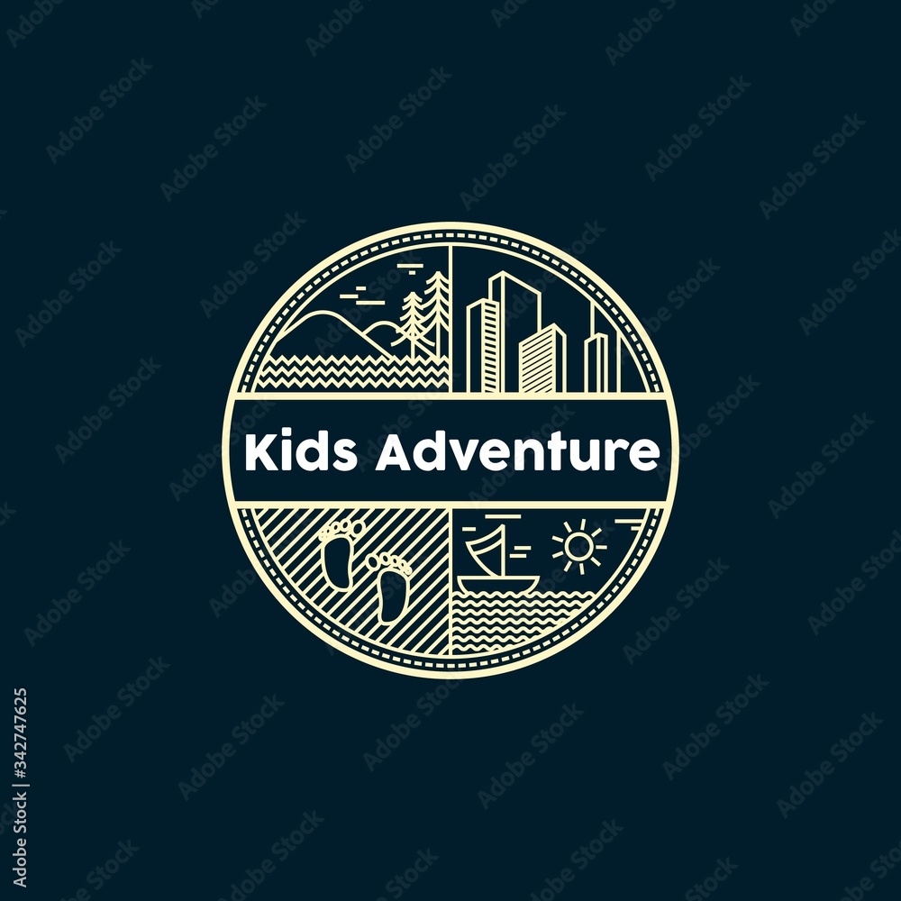 kids adventure logo design inspiration . little outdoor adventure logo ...