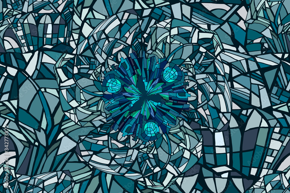 Vector seamless pattern featuring abstract Gothic line art background ...