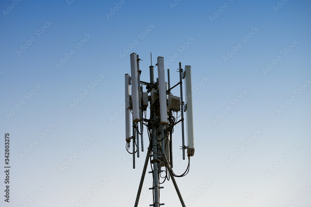Telecommunication tower of 4G and 5G cellular. Macro Base Station. Wireless Communication ...