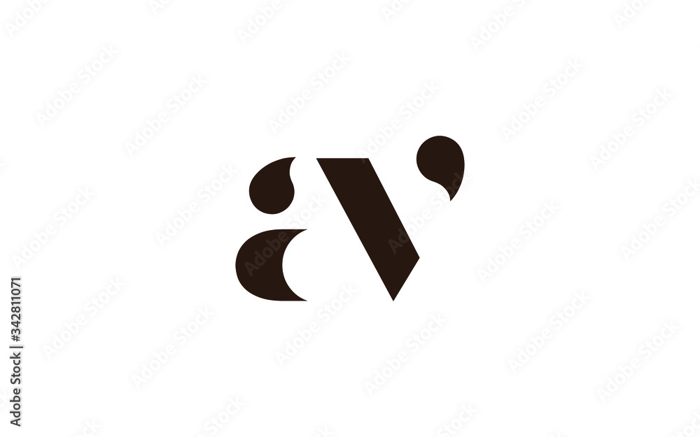 av or va and a, v Lowercase Letter Initial Logo Design, Vector Template ...