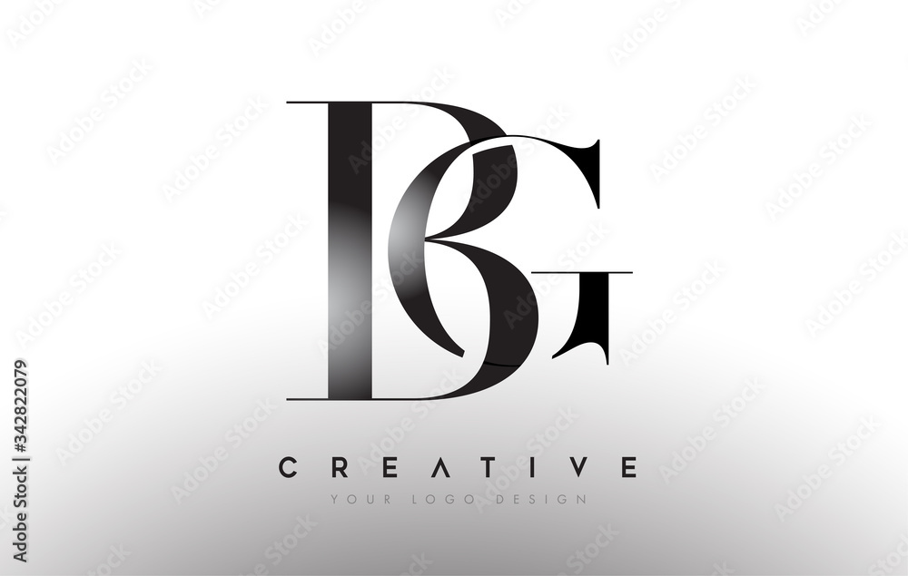 BG GB letter design logo logotype icon concept with serif font and classic elegant style look ...