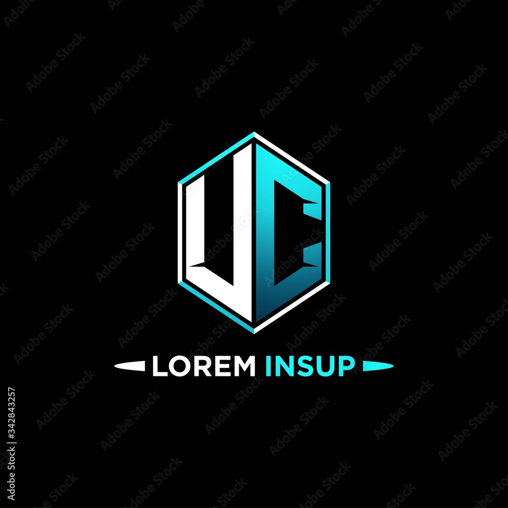 VC initial hexagon logo monogram designs modern templates . Stock ...