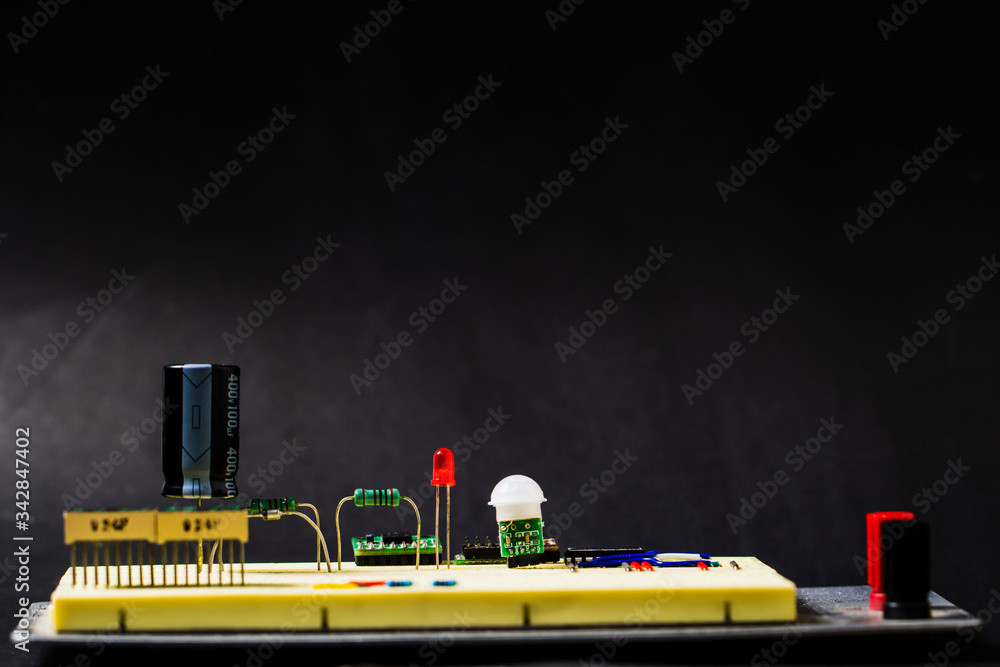 electronics engineering learning concept, creative idea of building the ...