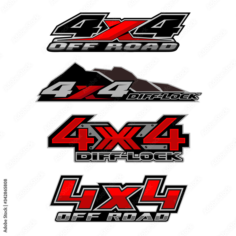 4x4 logo for 4 wheel drive truck and car graphic vector. Design for ...