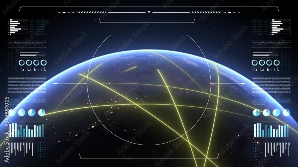 Planet Earth, view from space. 3d 4K animation of terrestrial globe ...