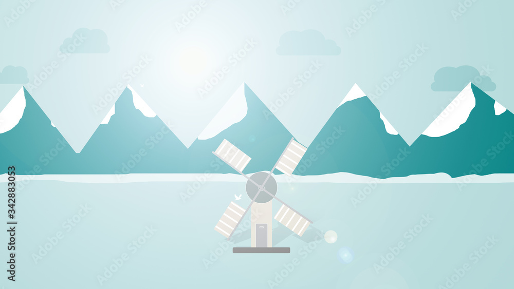 wind shift in the middle of amazing hills. wall mural wallpaper ...