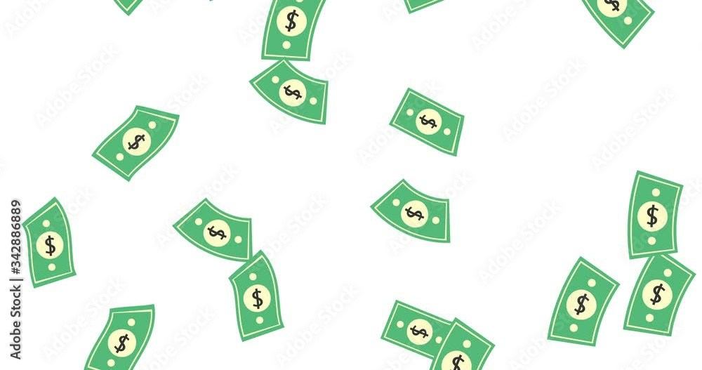 Dollar Bills Rain Effects Animation Money Rain 4k business animation ...