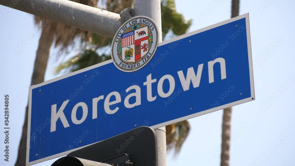 Koreatown Sign in Los Angeles California Stock Video | Adobe Stock
