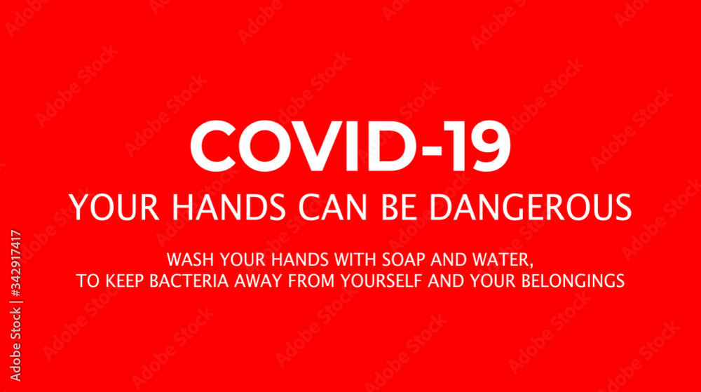 Wash your hands Information poster with text isolated on white ...