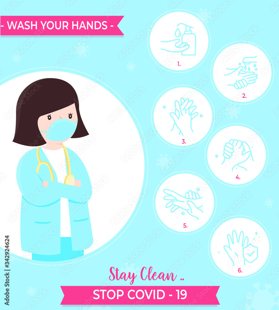How to wash your hands Step Poster Infographic illustration. Stock ...