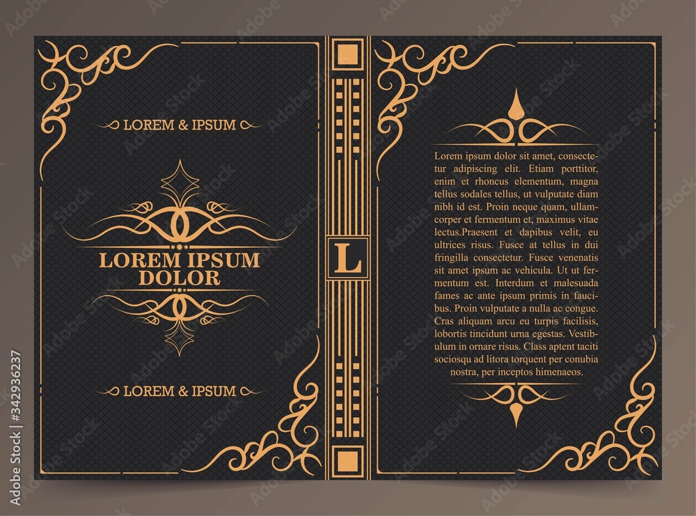 Vintage book layouts and design - covers and pages, classical rich ...