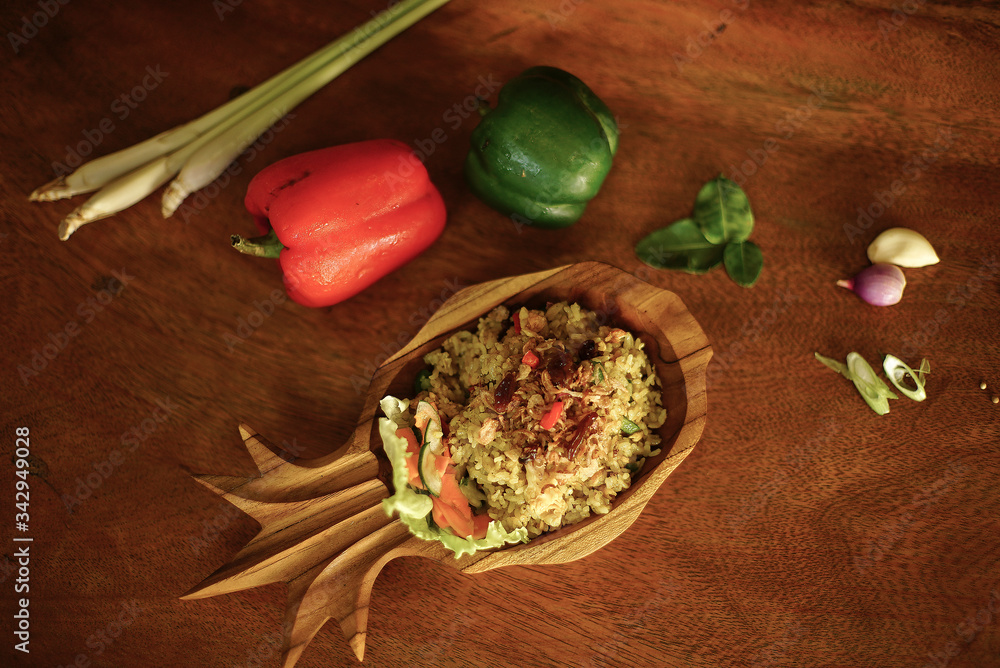 Indonesia Food Nasi Goreng Jawa. The popular Indonesian rice dish of ...