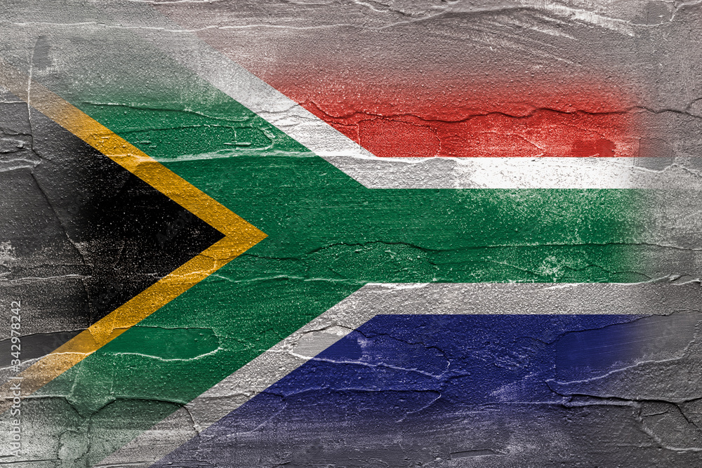 faded South African flag on a rustic background Stock Photo | Adobe Stock