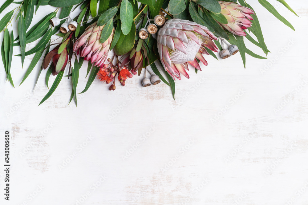 Beautiful pink king protea surrounded by pink ice proteas ...