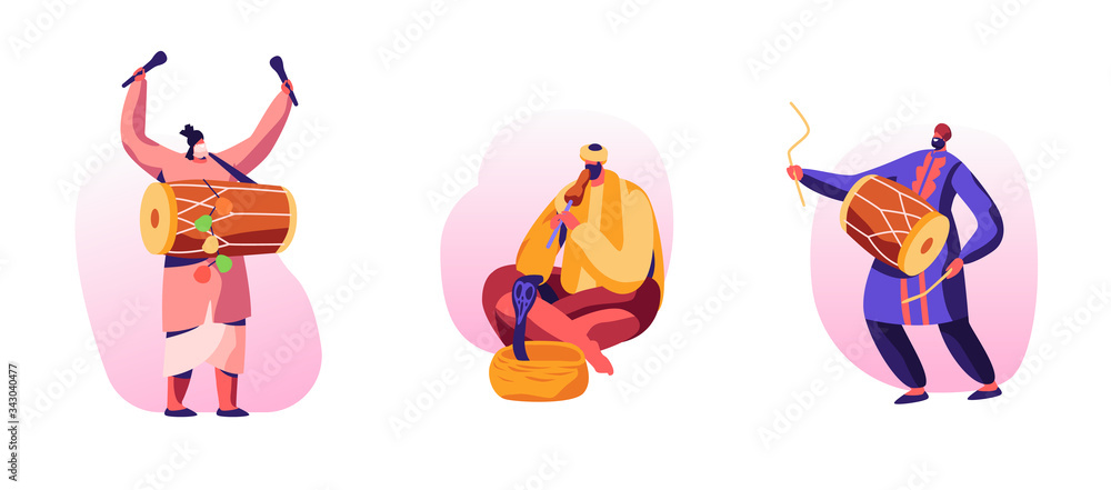 Festival in India Concept. People Celebrate Holiday. Characters Play ...