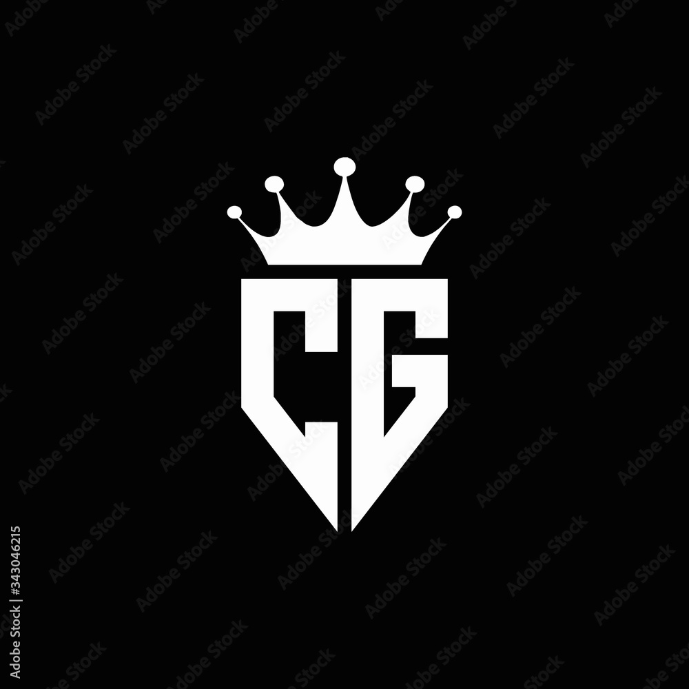 CG logo monogram emblem style with crown shape design template Stock ...