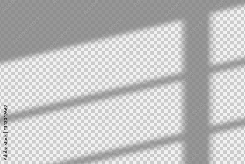 Shadow overlay effect. Transparent overlay shadow from the window and ...