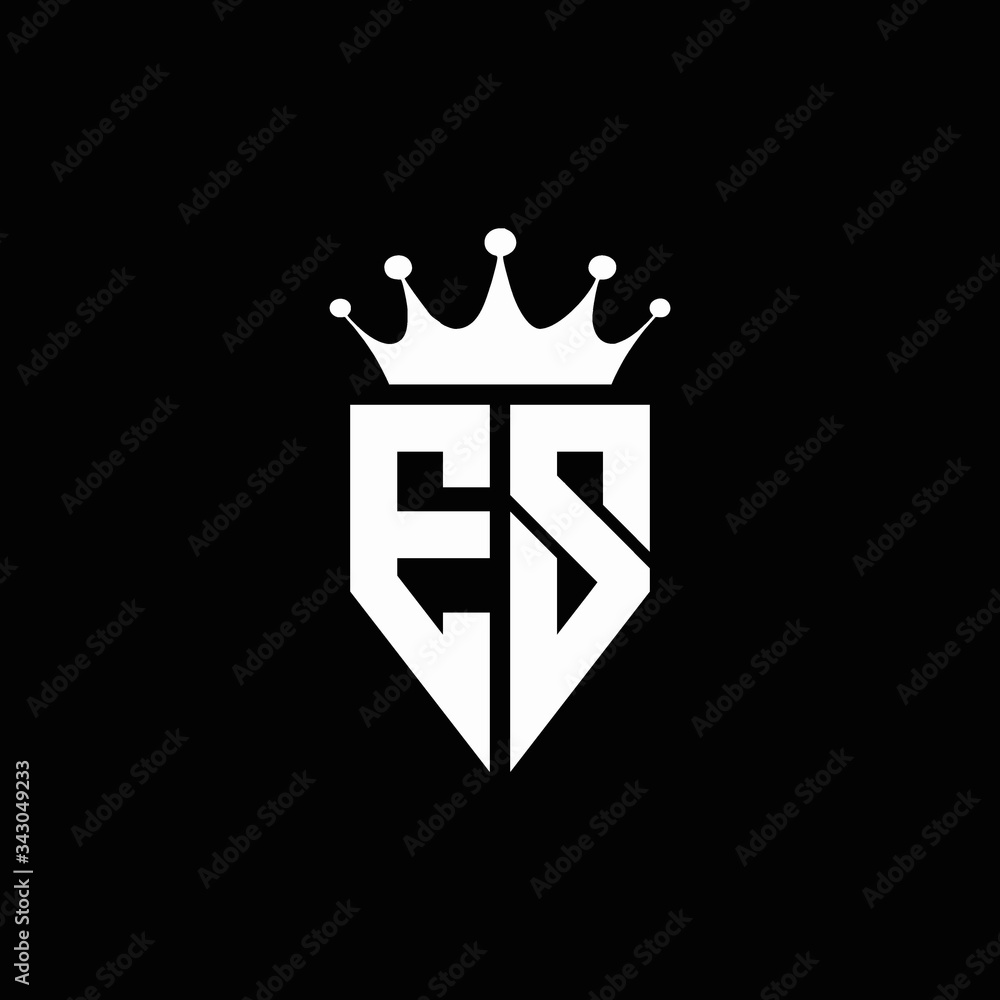ES logo monogram emblem style with crown shape design template Stock ...