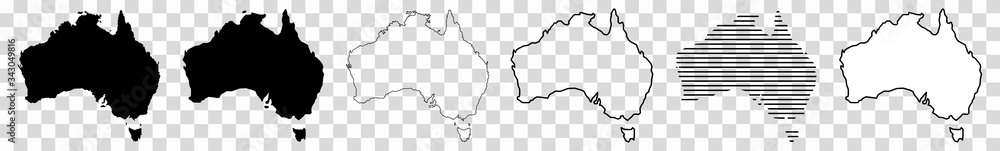 Australia Map Black | Australian Border | Continent | Transparent ...
