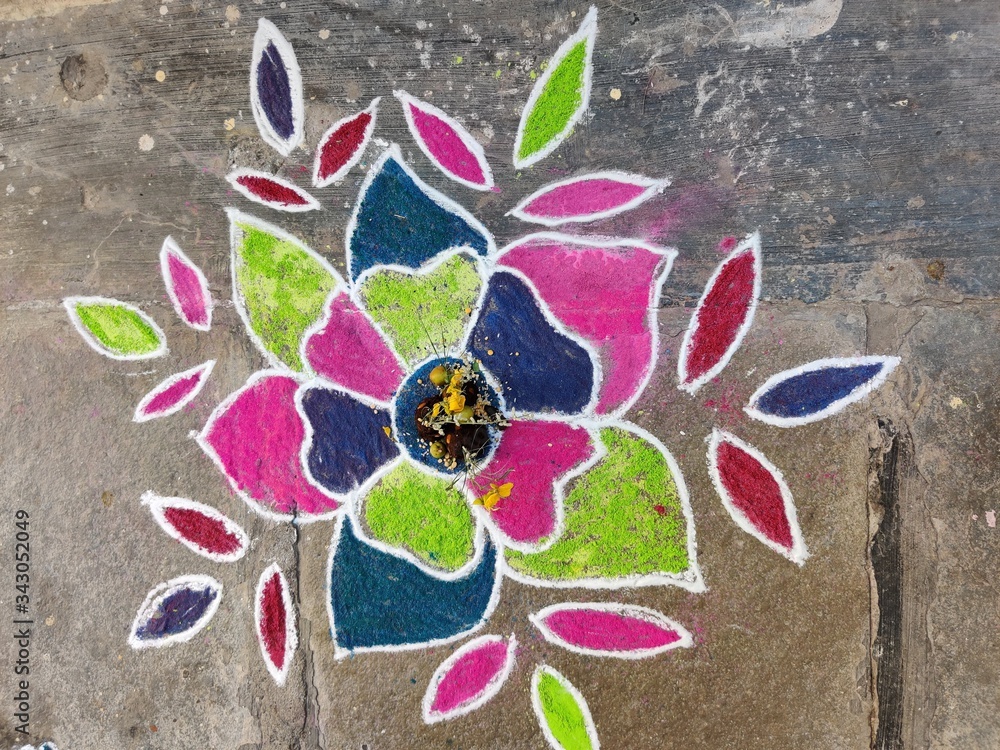 Rangoli in india mainly Southern part of India during Sankranthi,Pongal ...