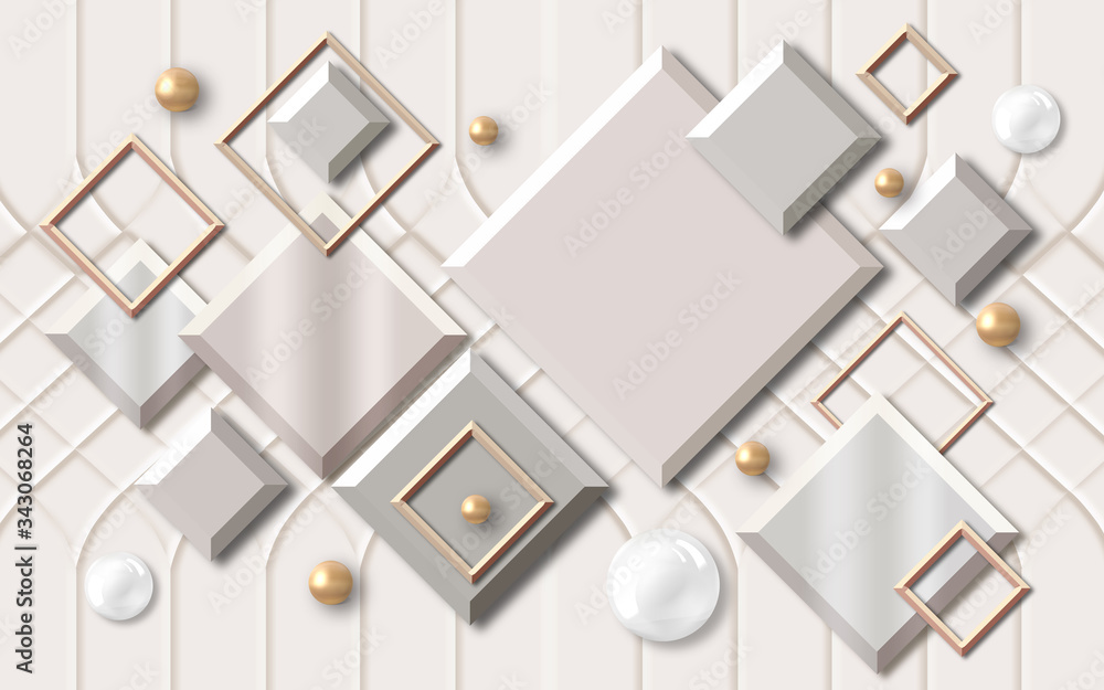 3d mural Abstract grayscale hexagon pattern design background wallpaper ...