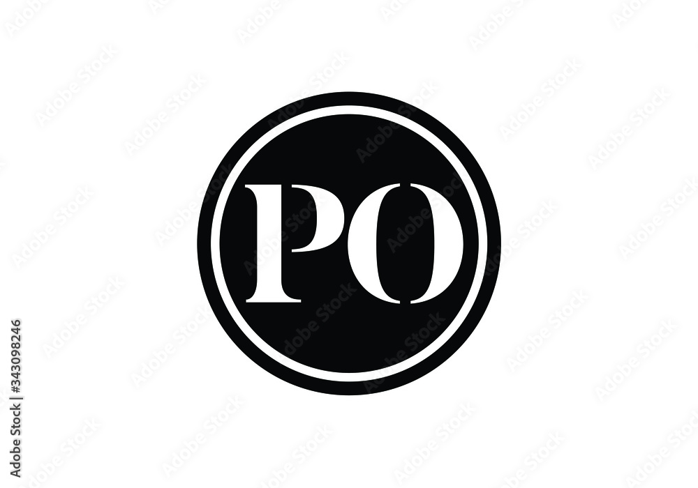 Initial Monogram Letter P O Logo Design Vector Template. PO Letter Logo ...