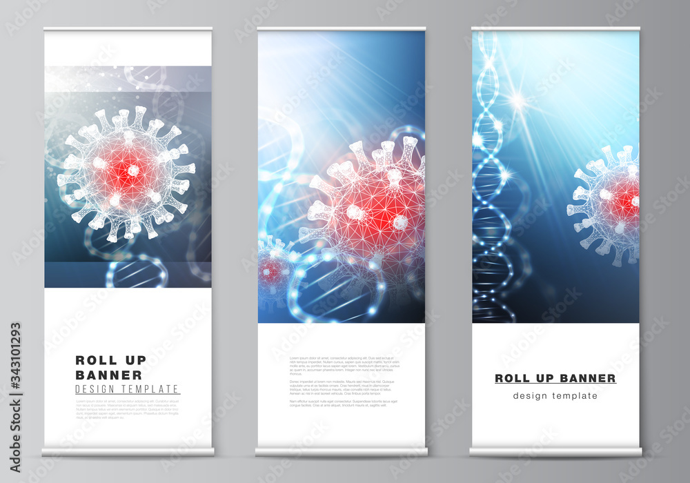 Vector layout of roll up mockup design templates for vertical flyers ...