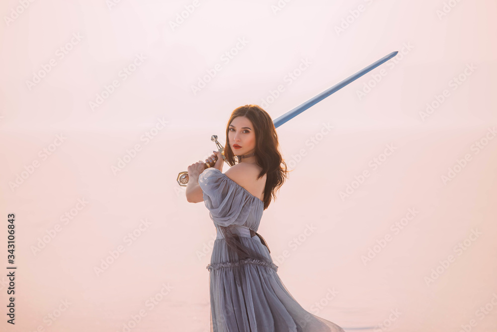Fotka „Art Portrait young beautiful brave warrior woman princess ...